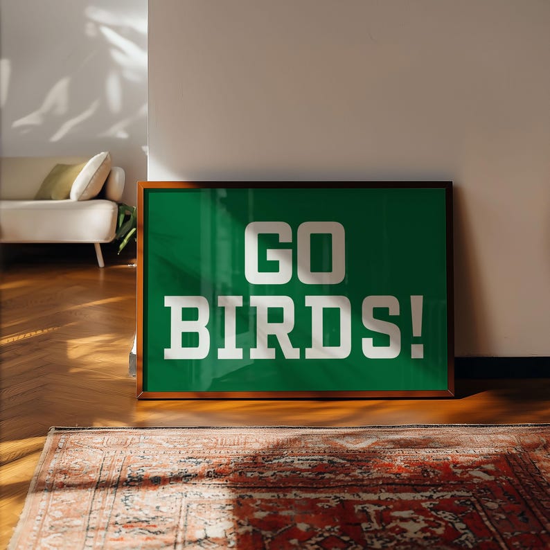Go Birds! Philadelphia Eagles Throwback Poster: Kelly Green Retro ...