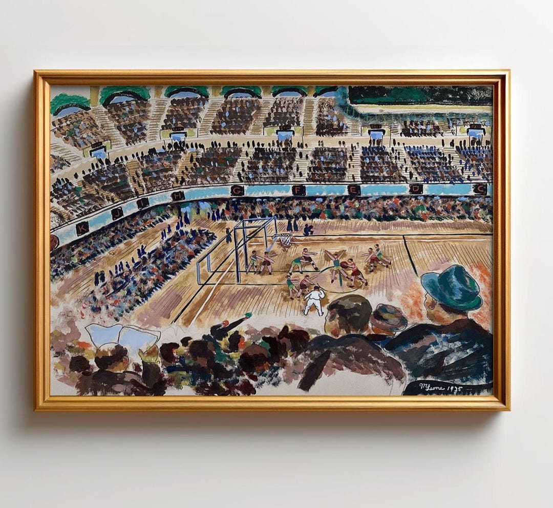 Printable Vintage Basketball Game Poster: Philadelphia Convention Hall ...