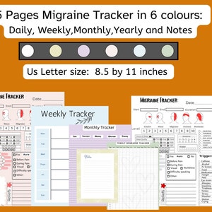 Migraine Tracker Printable Migraine Headache Log Digital Headache ...