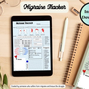 Migraine Tracker Printable Migraine Headache Log Digital Headache ...