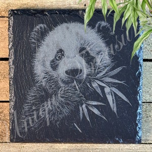Laser Engraved Slate Coasters, Pandas | Exotic Animals | Great Gift ...