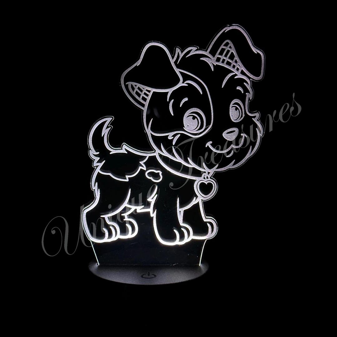 Personalized Boy Puppy LED Night Light: Engraved Nursery Decor - Etsy