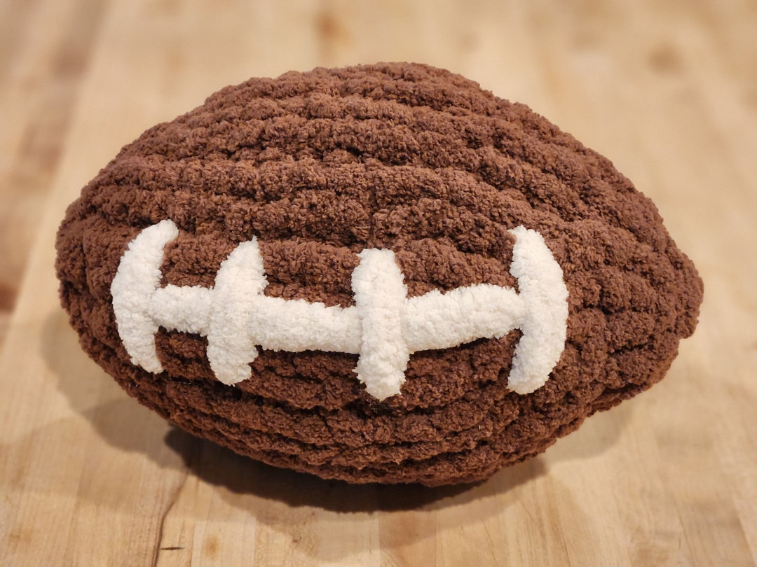 Football, Plushie, Stuffie, Hand Knit, Finger Knit, Chunky Knit ...