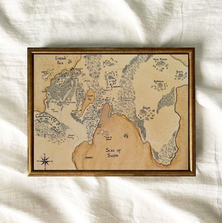 From Blood and Ash World Map Fantasy Map Art Print, 11x14in - Etsy