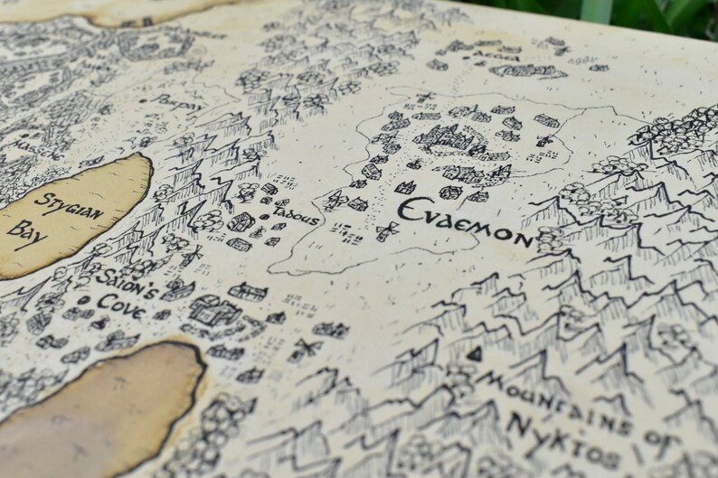 From Blood and Ash World Map Fantasy Map Art Print, 11x14in - Etsy Canada