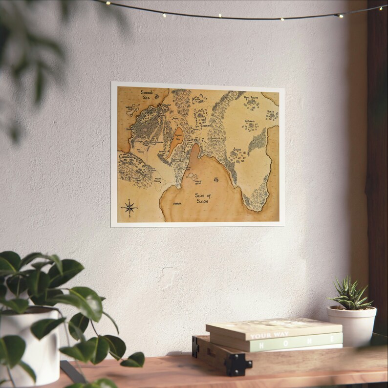 From Blood and Ash World Map Fantasy Map Art Print, 11x14in - Etsy Canada