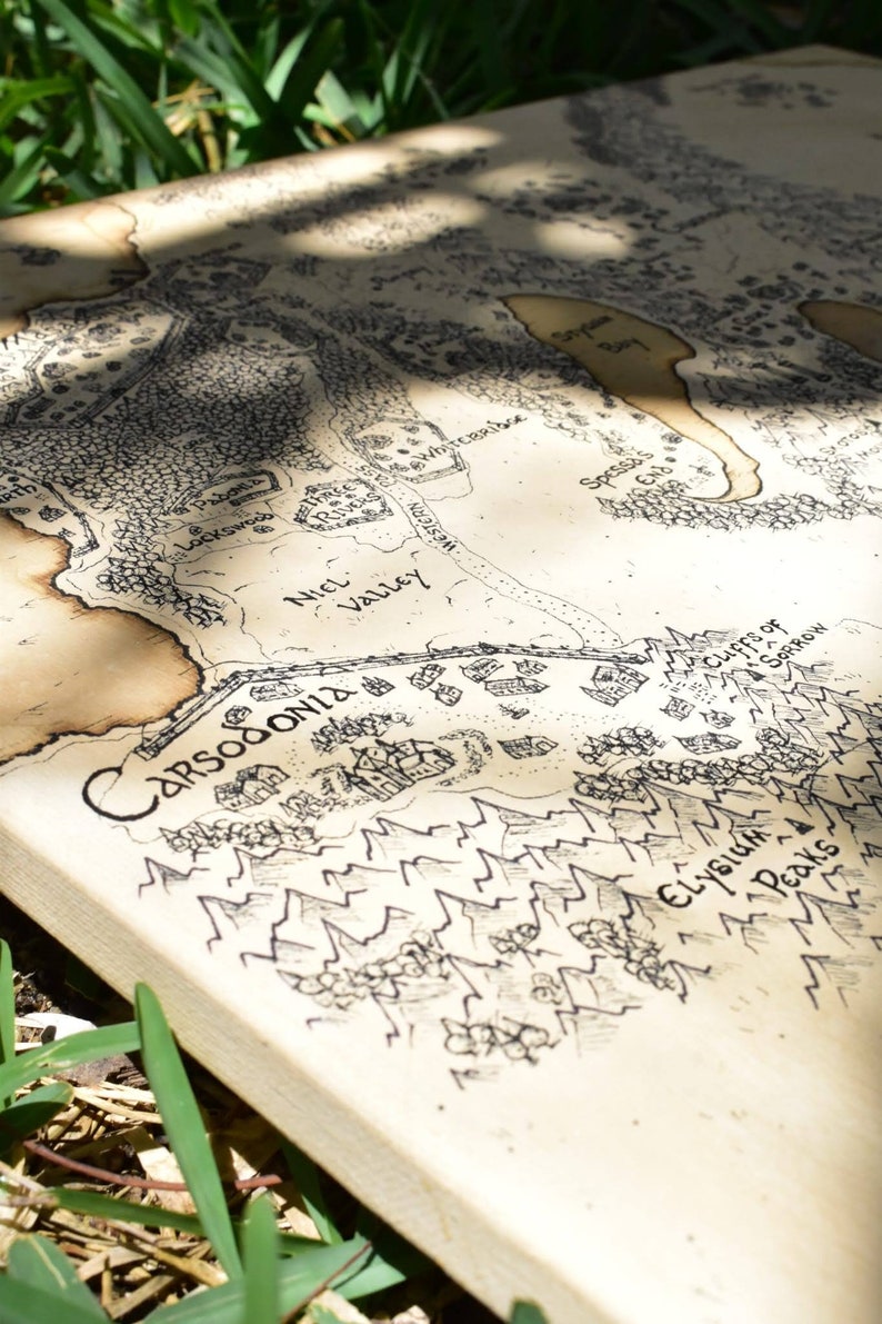 From Blood and Ash World Map Fantasy Map Art Print, 11x14in - Etsy Canada