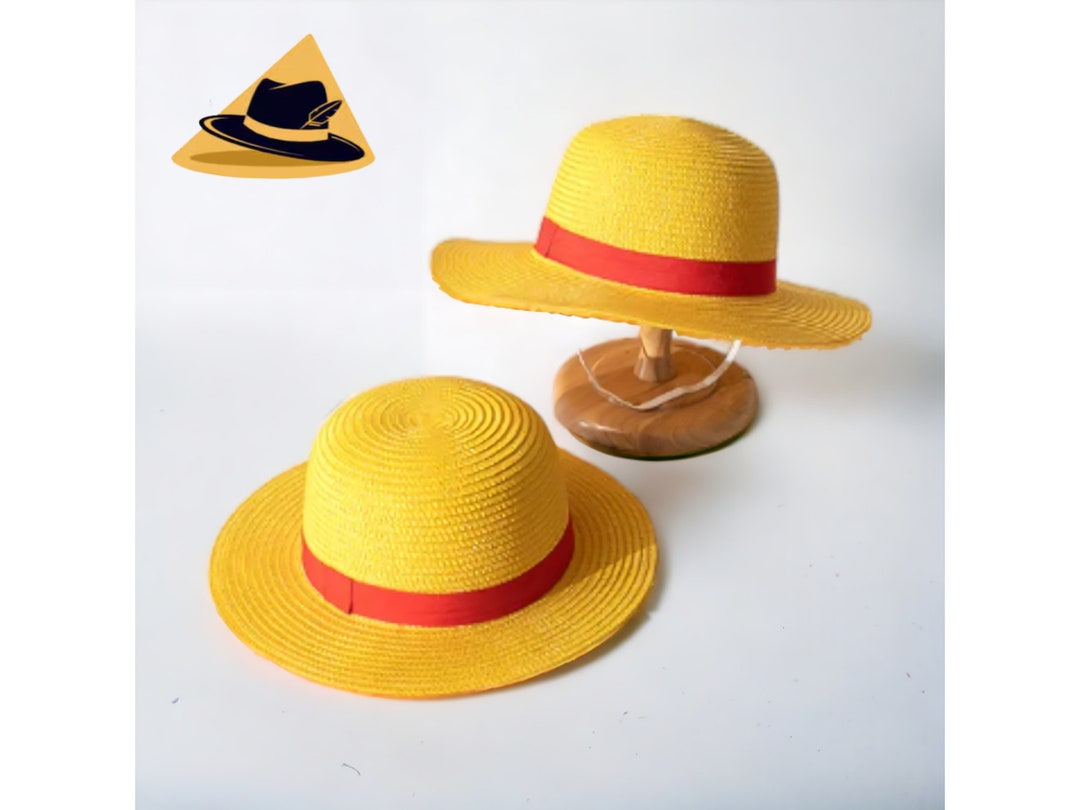 Luffy Yellow Flat Straw Hat, Cartoon Props Cosplay Hat - Etsy