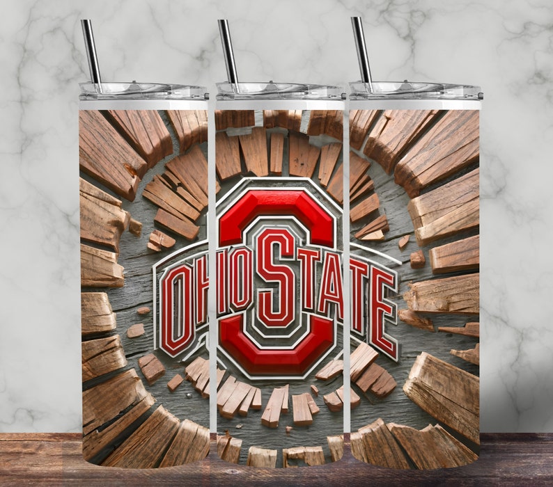Ohio State Buckeyes Football Bundle 30, 3d Cracked Wood Osu Football ...