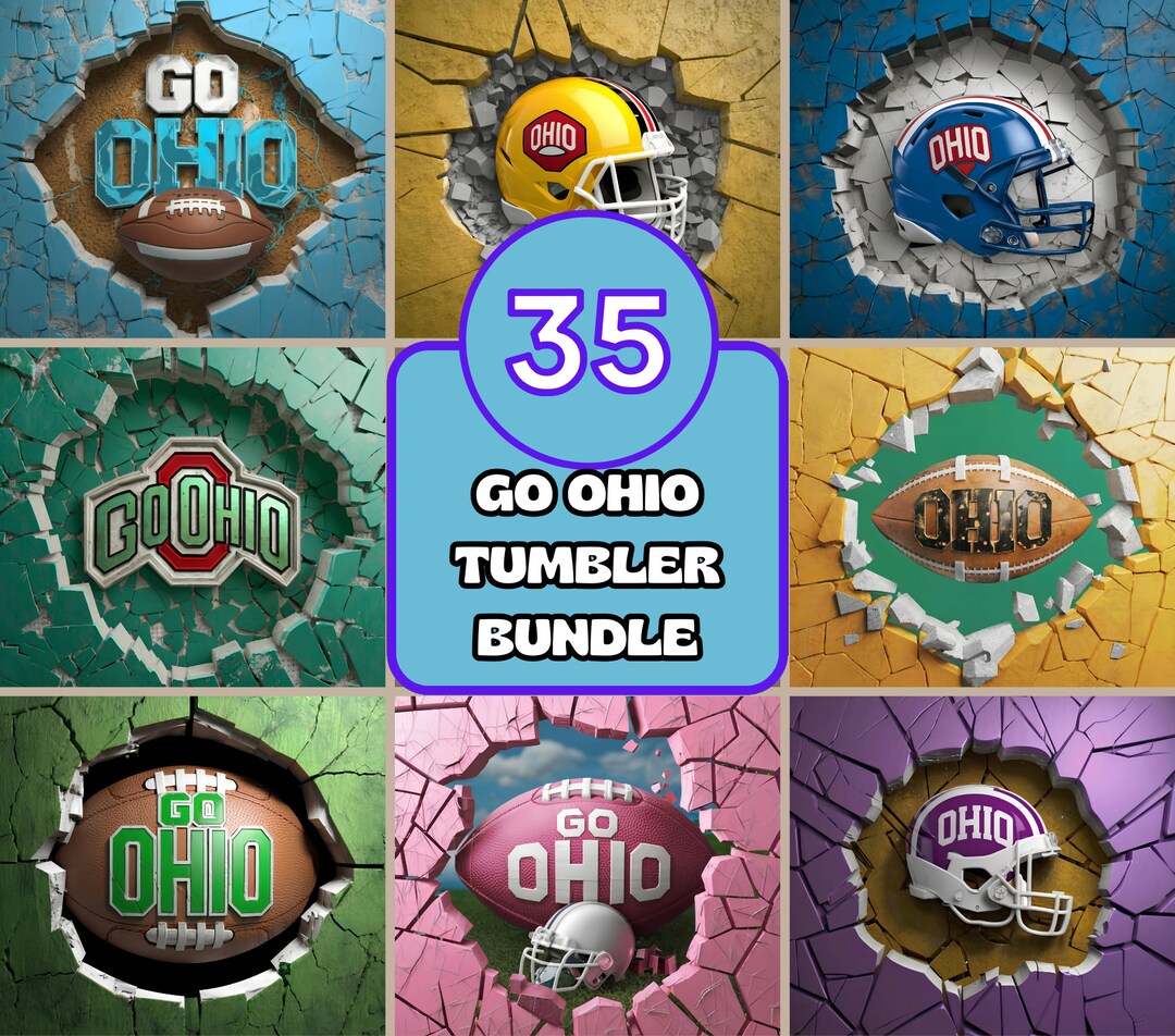 Ohio State Buckeyes Football 35 Bundle 3d Cracked Wall Osu - Etsy
