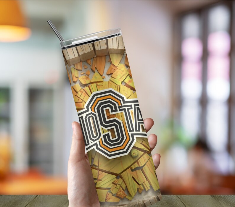 Ohio State Buckeyes Football Yellow Tumbler,3d Cracked Wall Osu ...