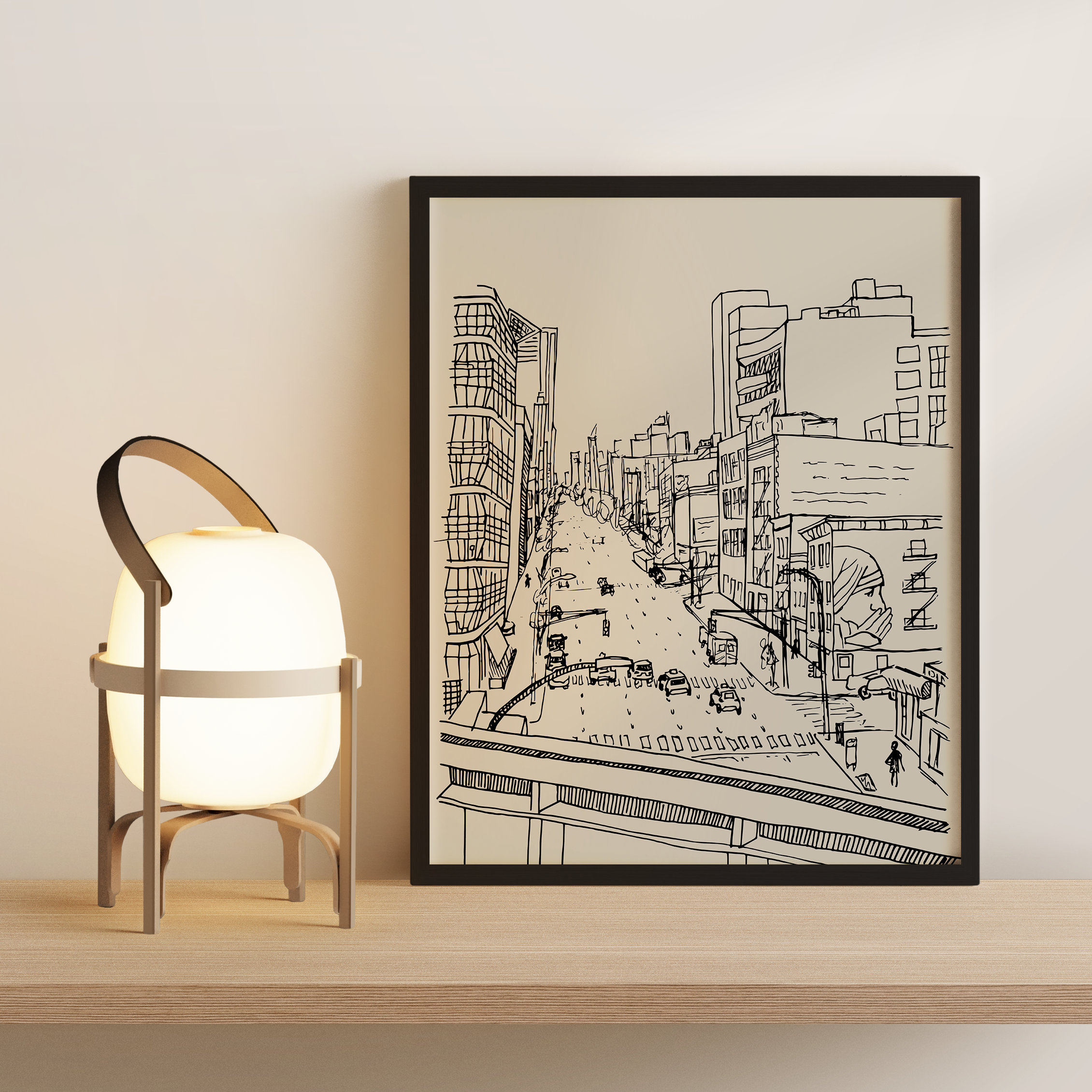 New York City Chelsea High Line Poster | NYC Art | Line Drawing ...