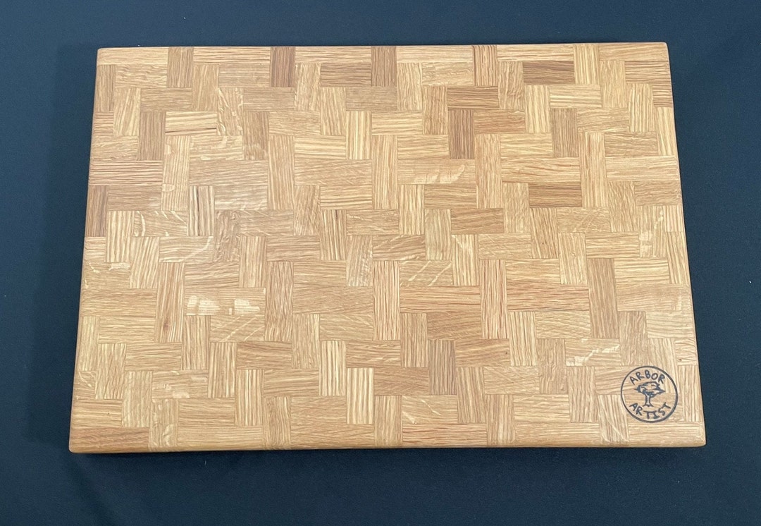 Solid Wood Herringbone Pattern Oak Cutting Board - Etsy