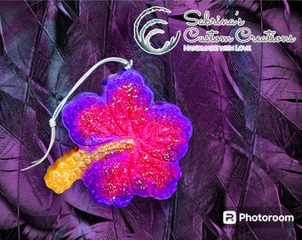 Hibiscus Flower Hanging Car Freshie Air Freshener - Etsy