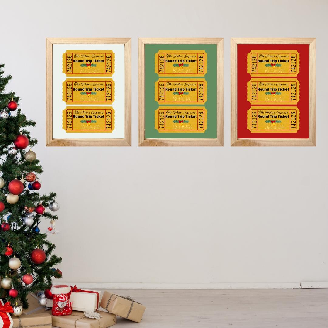 POLAR EXPRESS TICKET Bundle, Christmas Gallery Wall, Christmas Digital ...