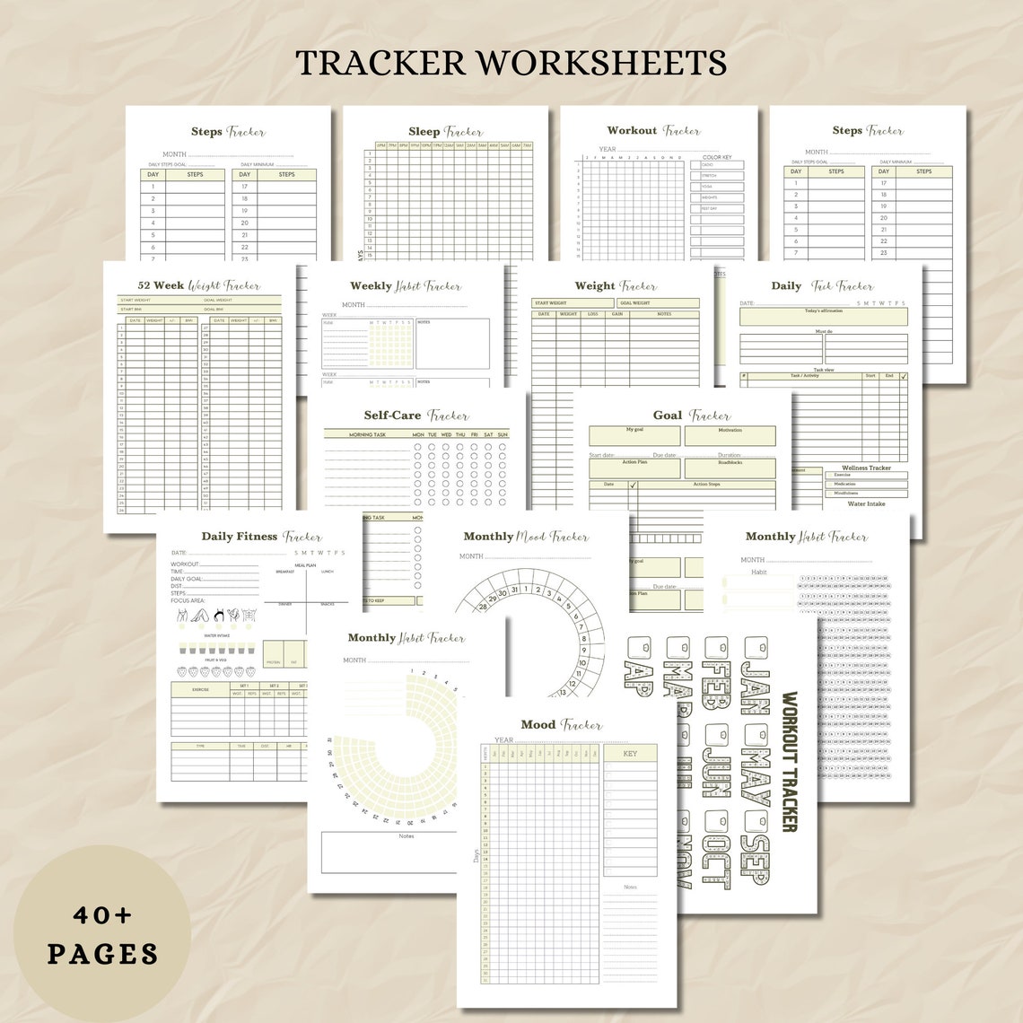 Printable Self-care Planner | Mood Tracker | Positive Affirmations, 30 ...