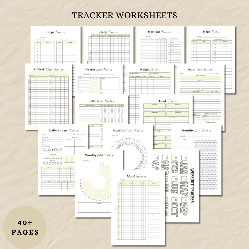 Printable Self-care Planner | Mood Tracker | Positive Affirmations, 30 ...