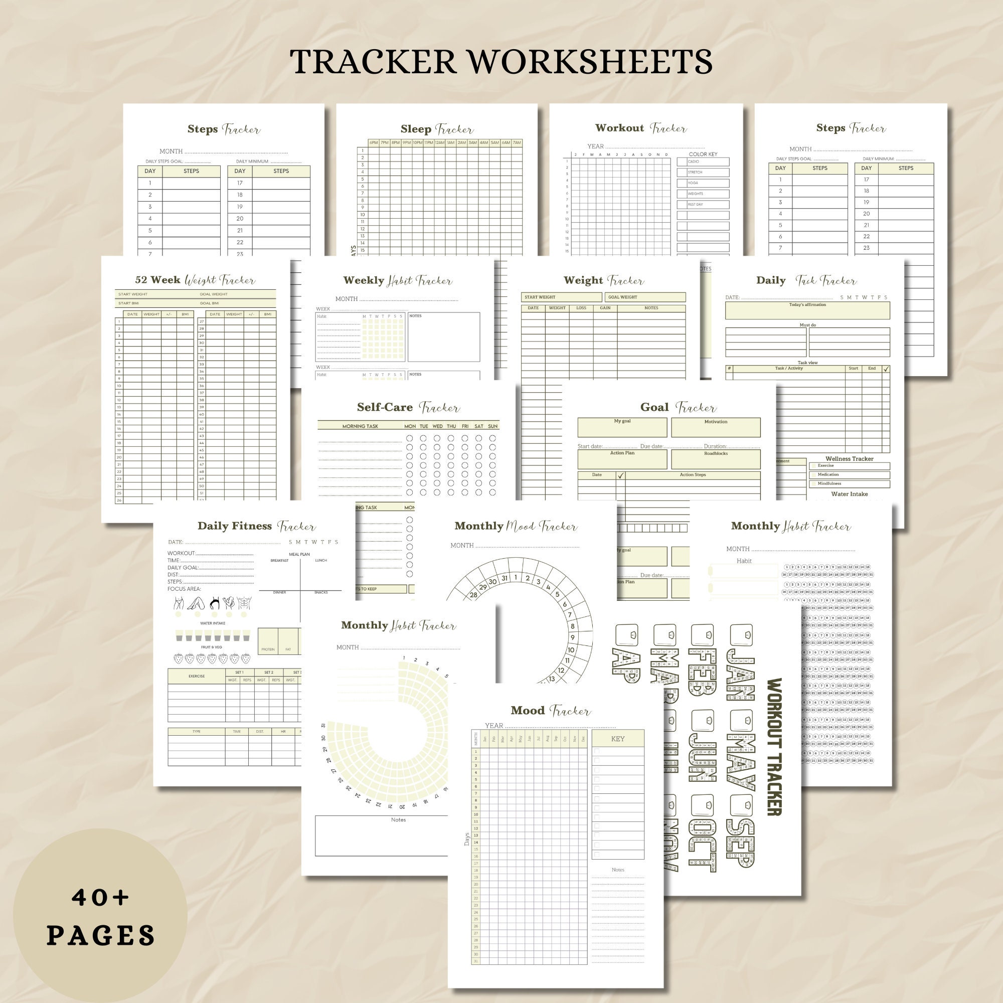 Printable Self-care Planner: Mood Tracker, Affirmations (digital ...