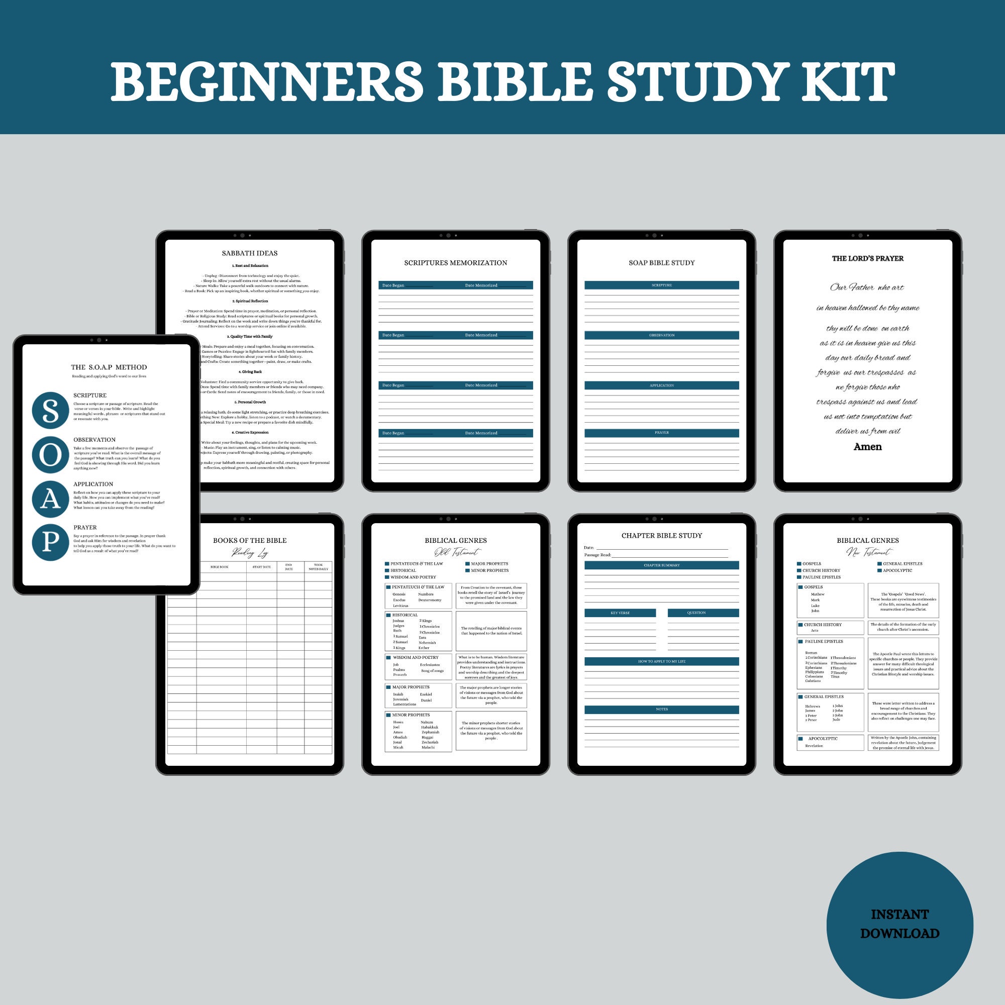 Beginners Bible Study Kit, Digital Bible Study, Guided Faith Journal ...