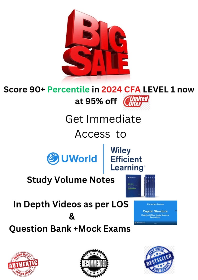 2024 Uworld/wiley CFA Level 1 Study Bundle Comprehensive Exam Prep - Etsy