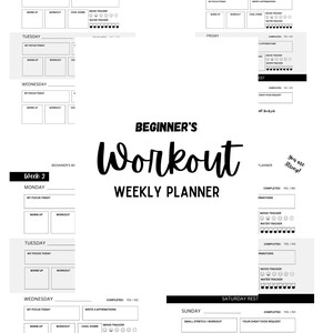 Beginners Workout Weekly Planner PDF Download, Fitness Tracker, Fitness ...
