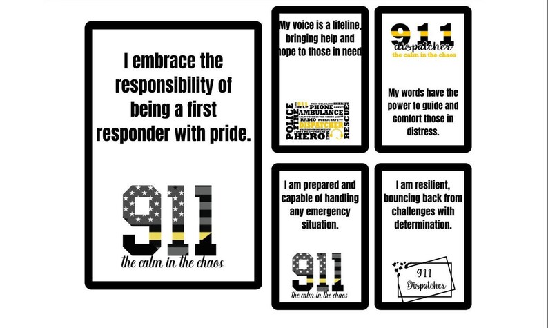 911 Dispatcher Affirmation Cards: Coping & Well-being (PDF Download) - Etsy