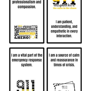 Affirmation Cards for 911 Dispatchers 32, Police Fire Medical Dispatch ...