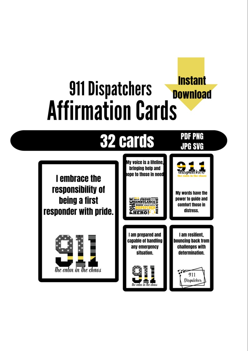 911 Dispatcher Affirmation Cards: Coping & Well-being (PDF Download) - Etsy