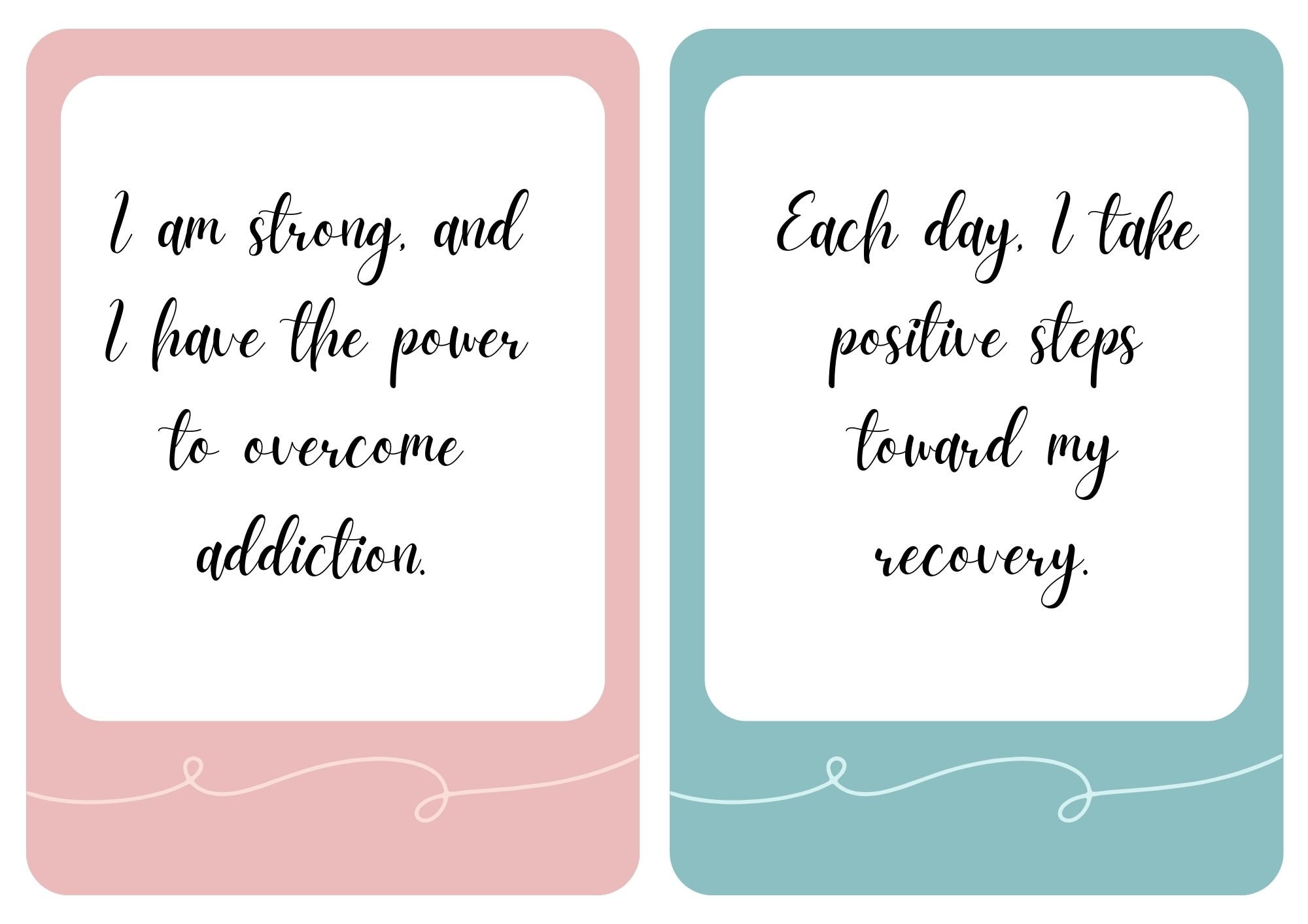 Addiction Recovery Affirmation Cards: Sobriety & Mental Health (digital ...