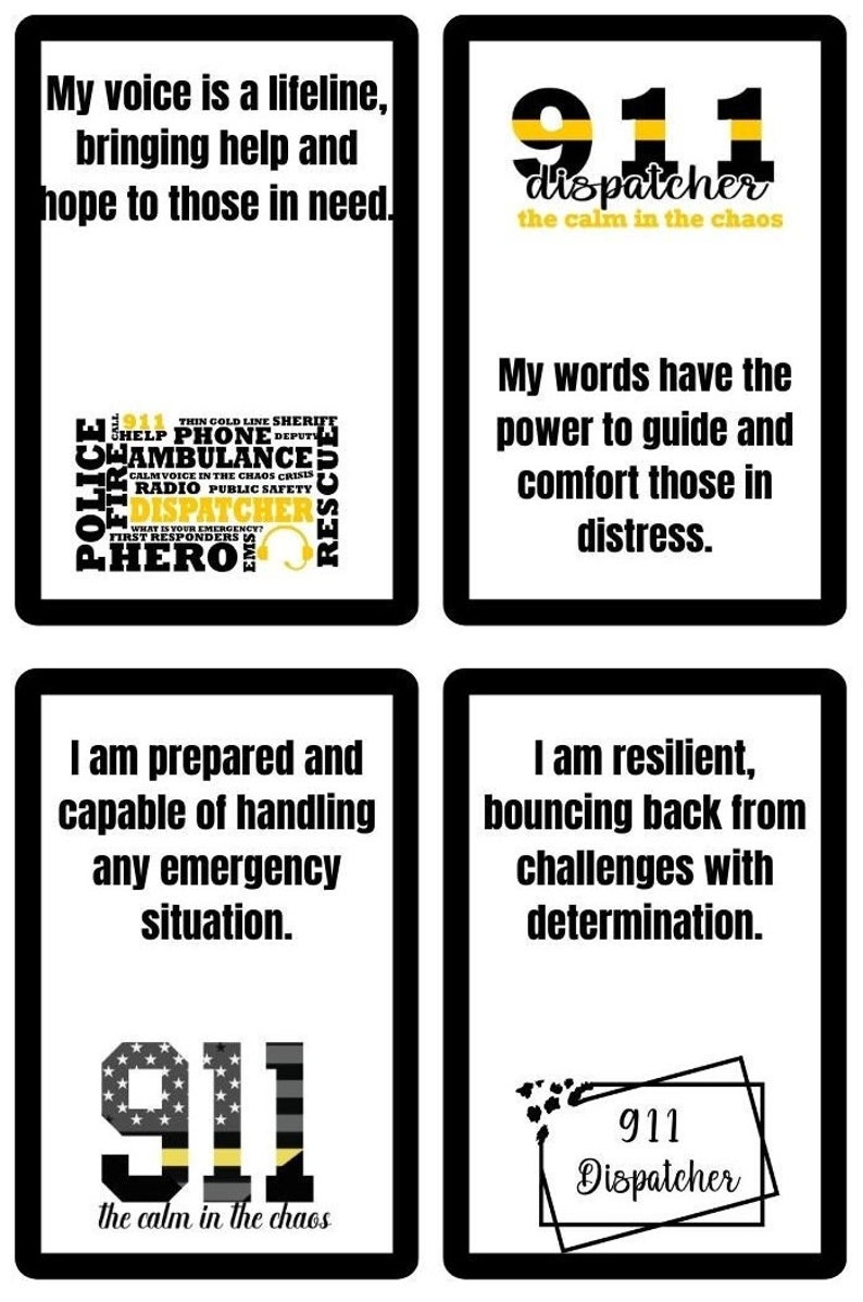911 Dispatcher Affirmation Cards: Coping & Well-being (PDF Download) - Etsy