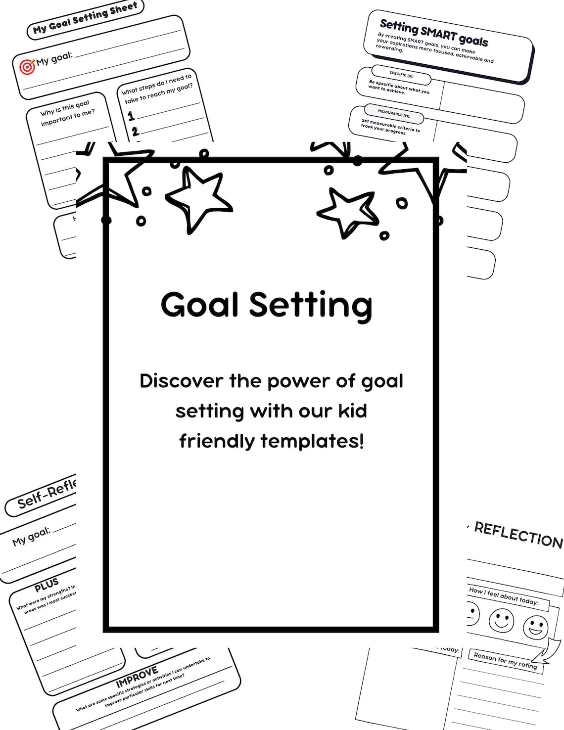 Child Youth Goal Setting, 2024 Goals Tracker, SMART Goal Setting Kit ...