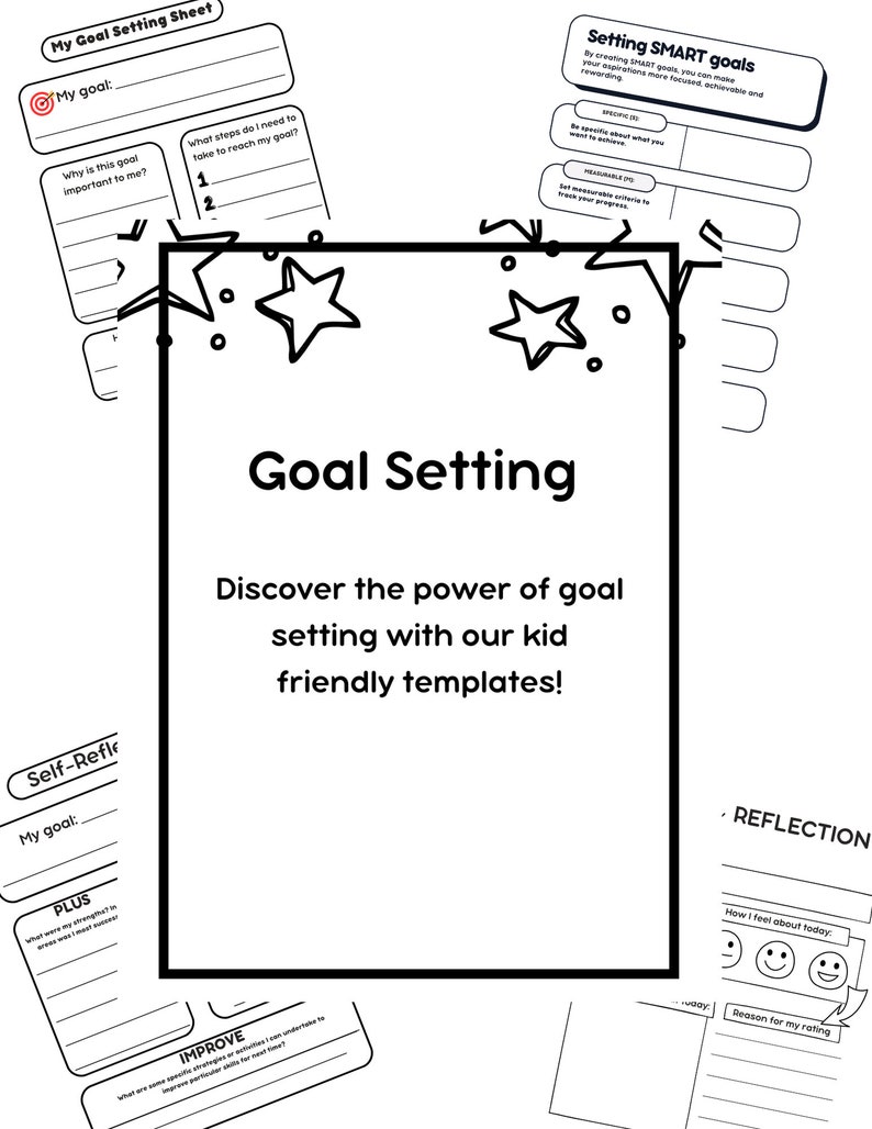 Child Youth Goal Setting, 2024 Goals Tracker, SMART Goal Setting Kit ...