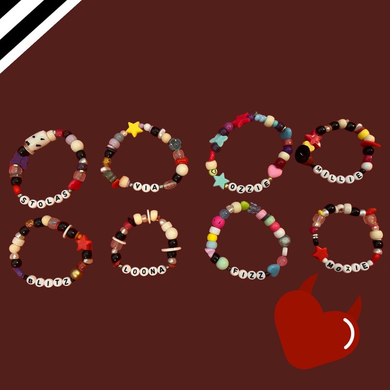 Helluva Boss Bracelets | Vivziepop Themed Friendship Fan Bracelets - Etsy