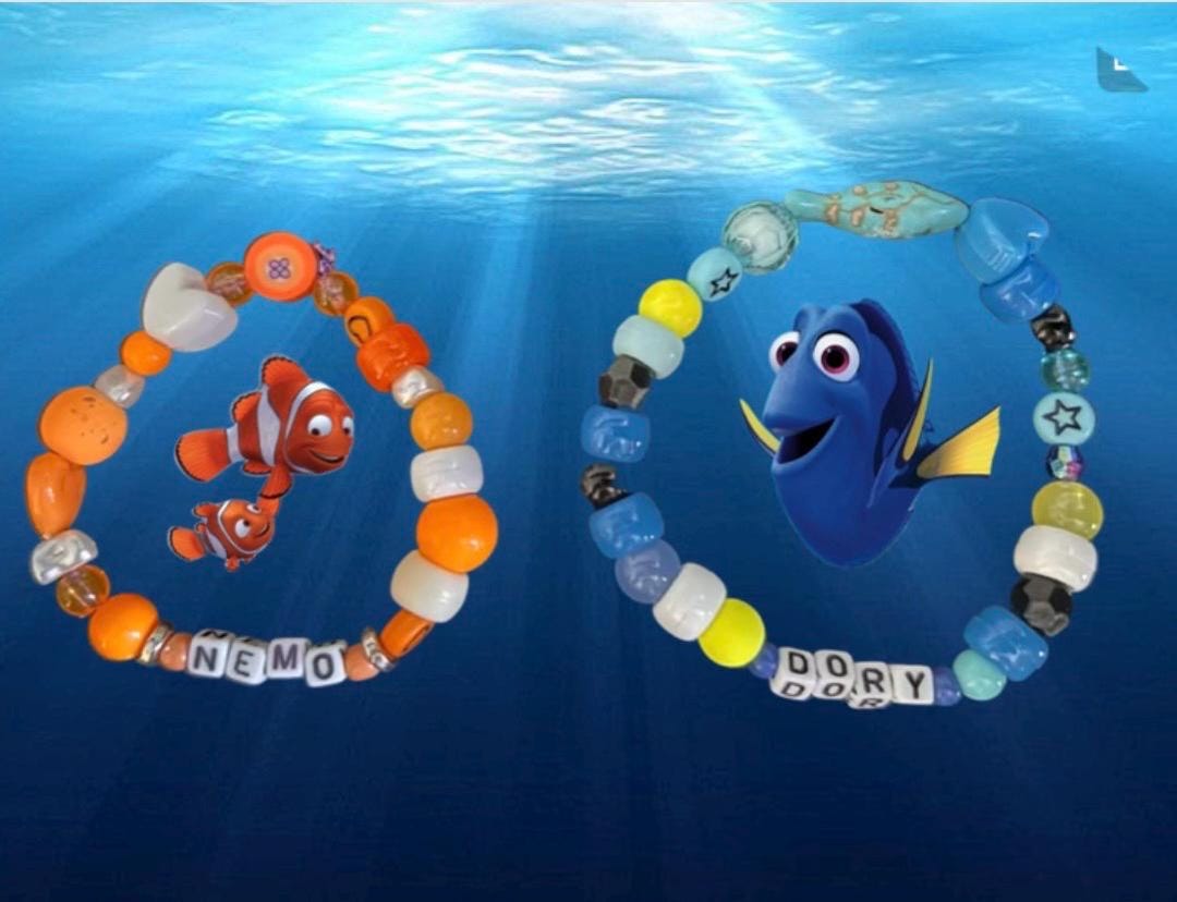 Nemo and Dory Matching Bracelet Set | Fan Themed Jewelry - Etsy