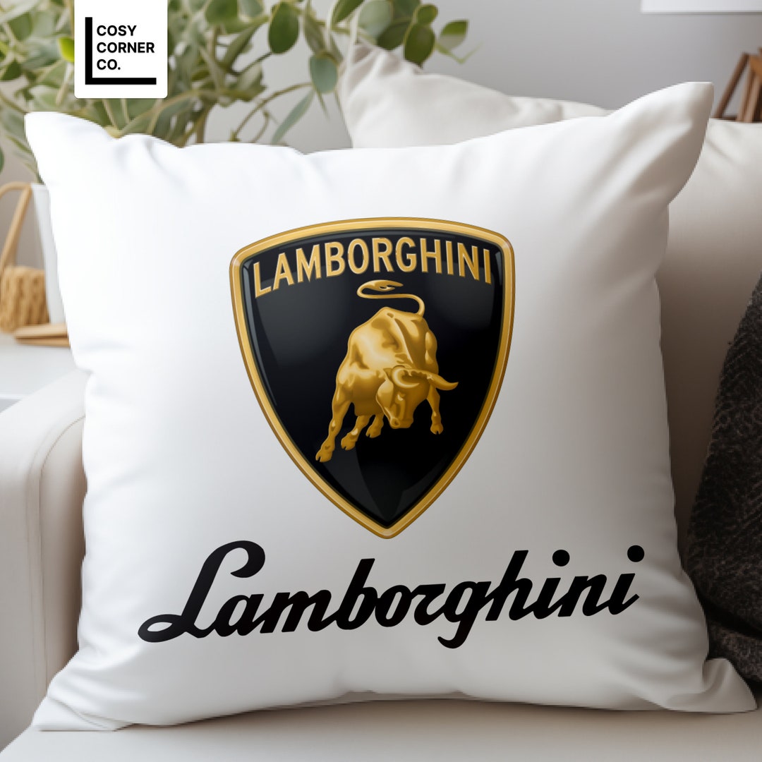 Lamborghini Logo Cushion Cover | Car Pillow Cover | Supercar Cushion ...