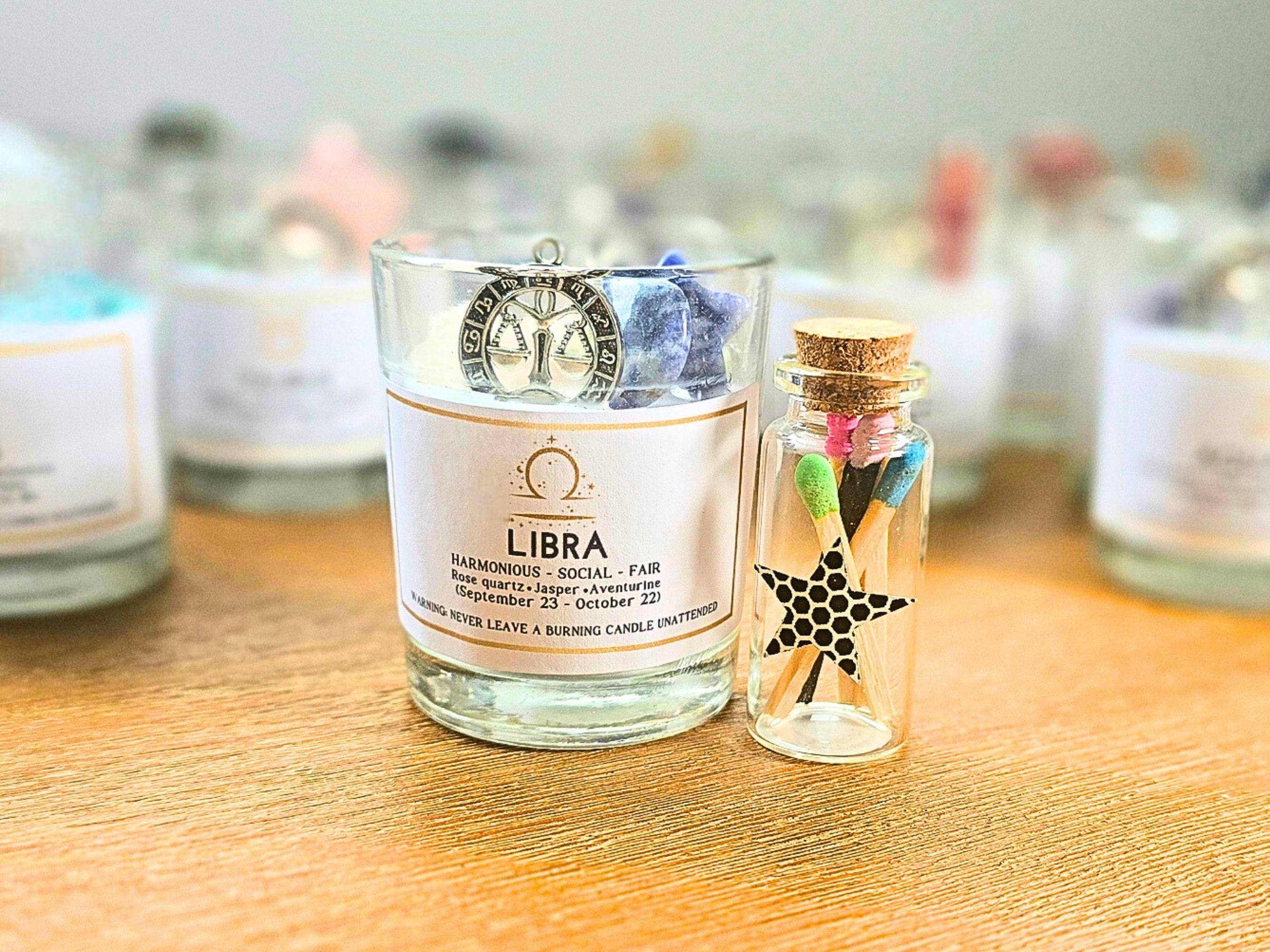 Zodiac Gift Set Crystal Collection Star Striker Match Jar Candle ...