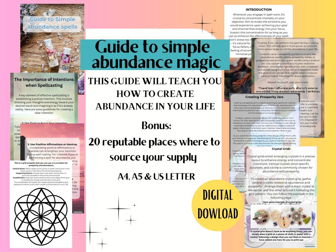 Abundance Spell Guide Book of Magic Manifestation Spell Candle Magic ...