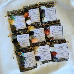 Customizable Crystal Pouch Spiritual Gift Set Self Care Crystal Healing ...