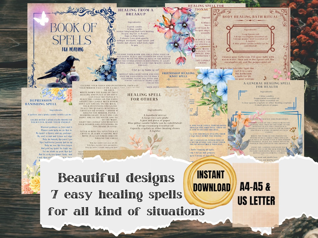 Healing Spell Book of Spell Download Printable Book for Good Vibe Magic ...