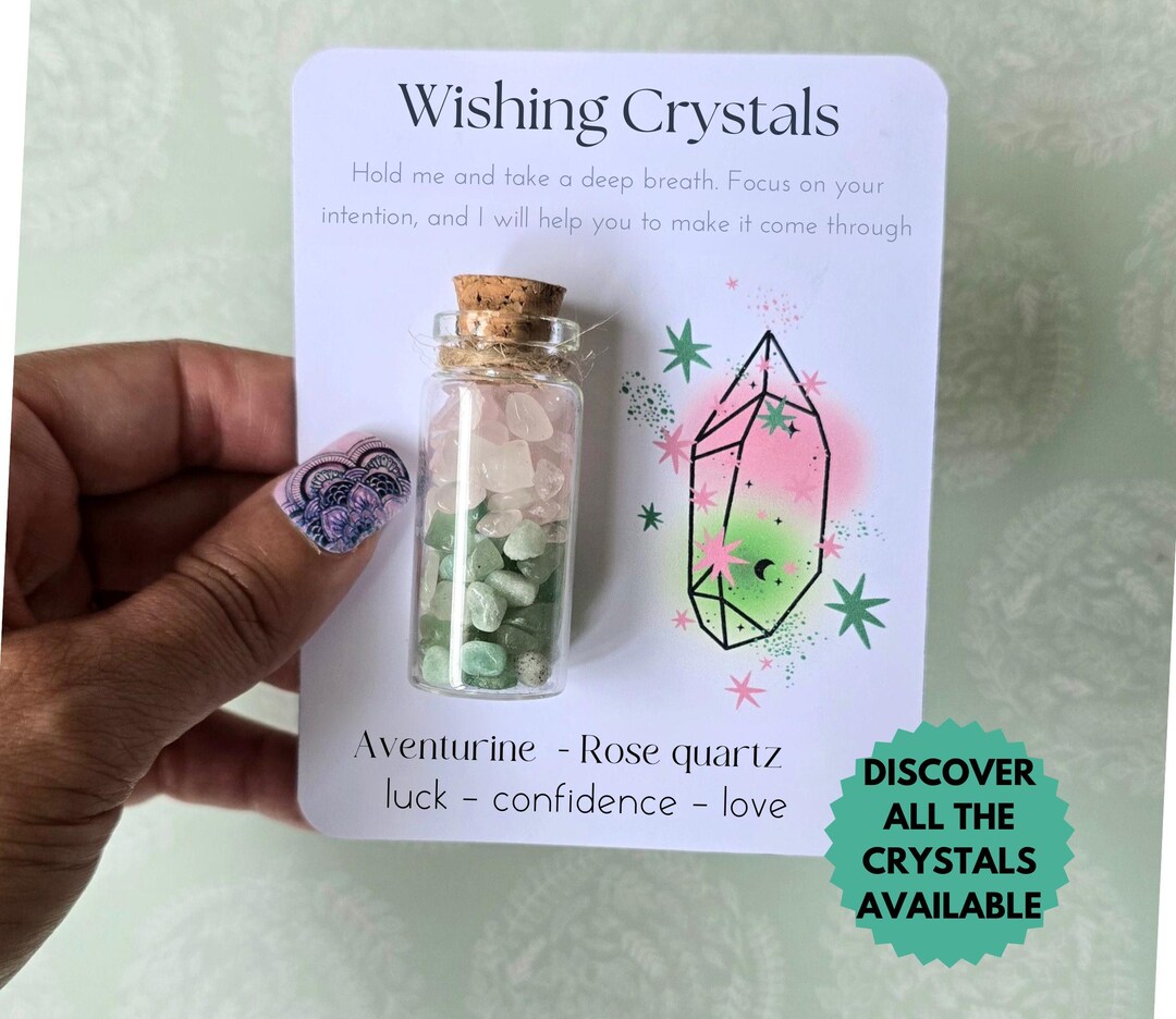 Custom Crystal Chips Card Birthday Wishing Well Card for Spiritual Gift ...
