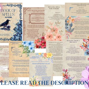 Spell Book for Healing Printable Book Witchcraft Magical Spell Grimoire ...