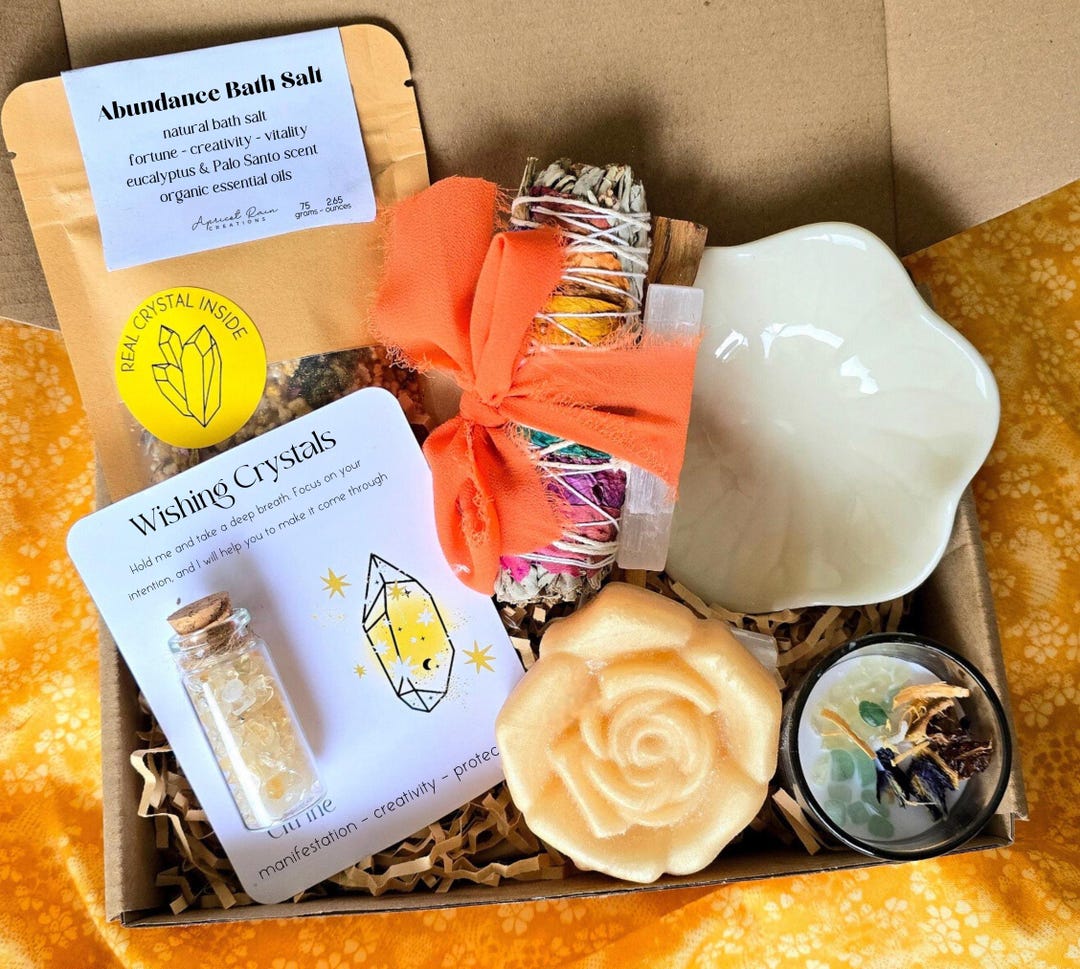 Abundance Gift Set Meditation Gift Box Chakra Crystal Healing Kit ...