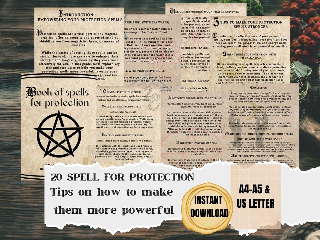 Protection Spell Book of Spell Download Printable Book for Protection ...
