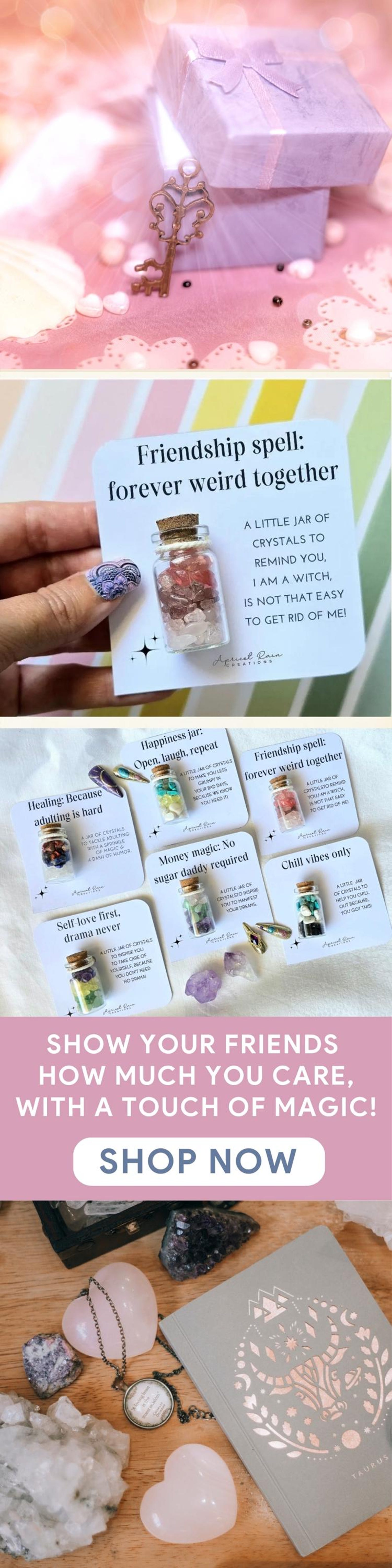 Build a Box Item Friendship Spell Card Witchy Gift Best Friend Crystal ...