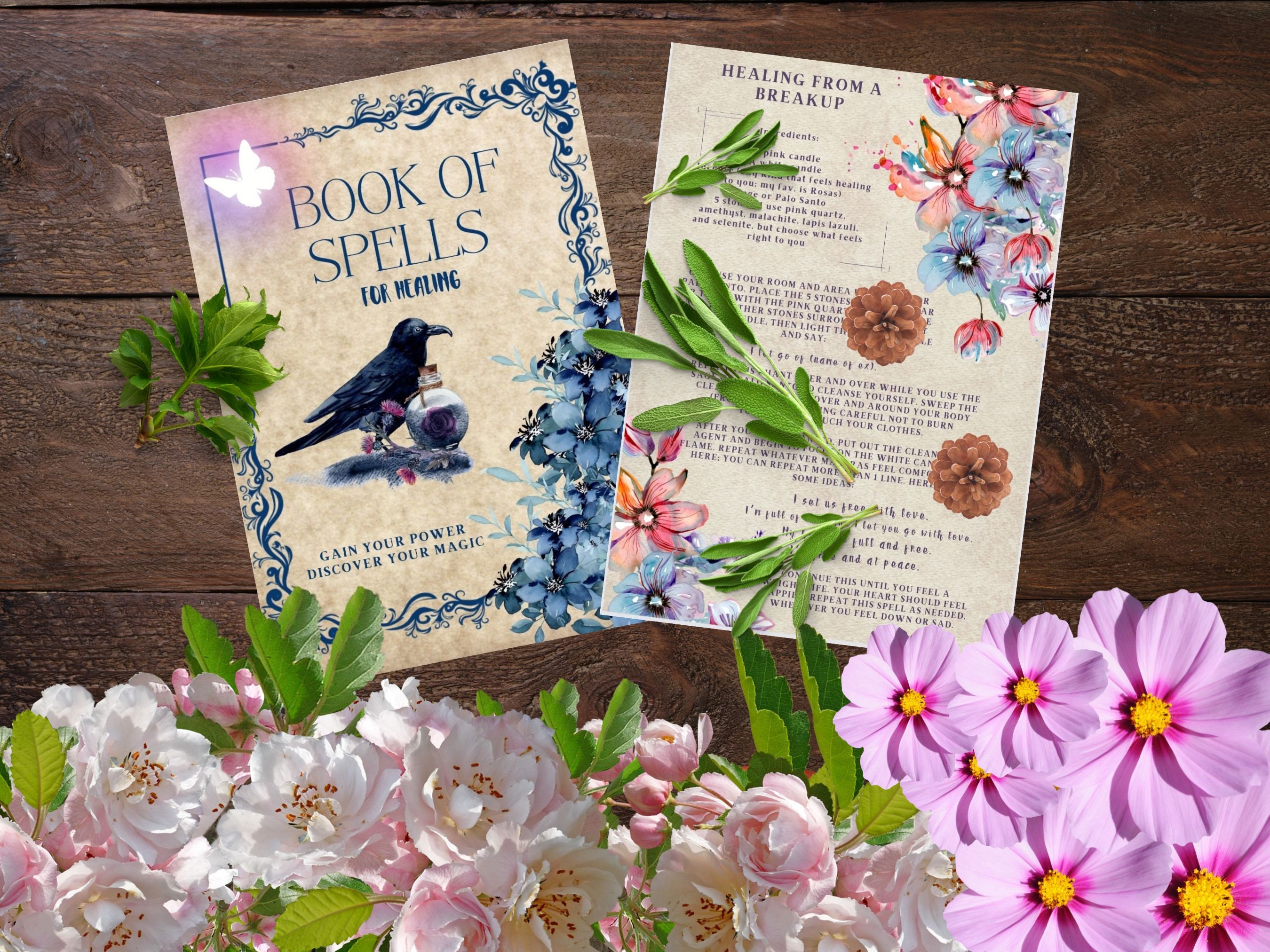 Spell Book for Healing Printable Book Witchcraft Magical Spell Grimoire ...