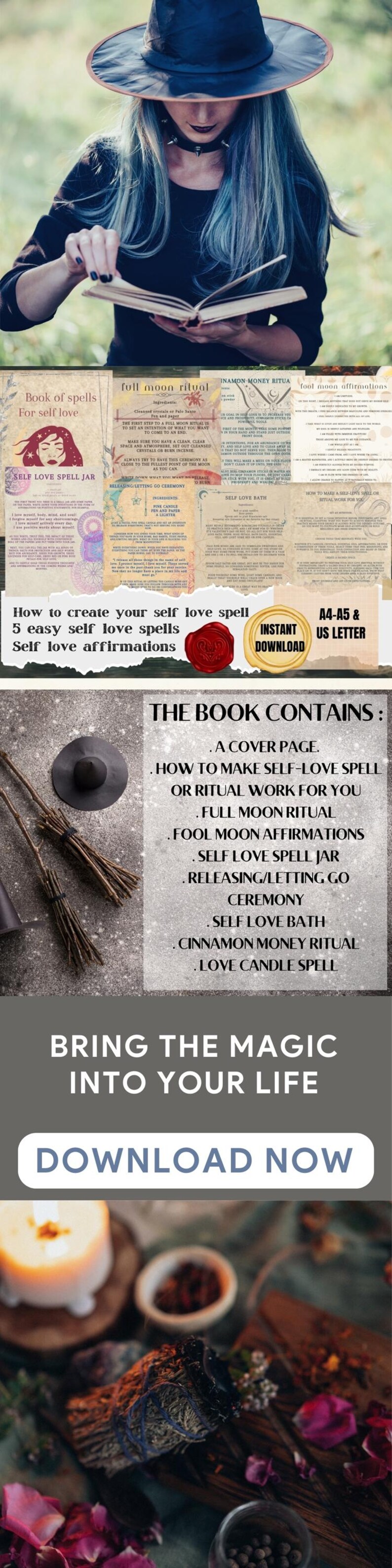 Self Love Printable Witch Spell Book for Baby Witch PDF Book Junk ...