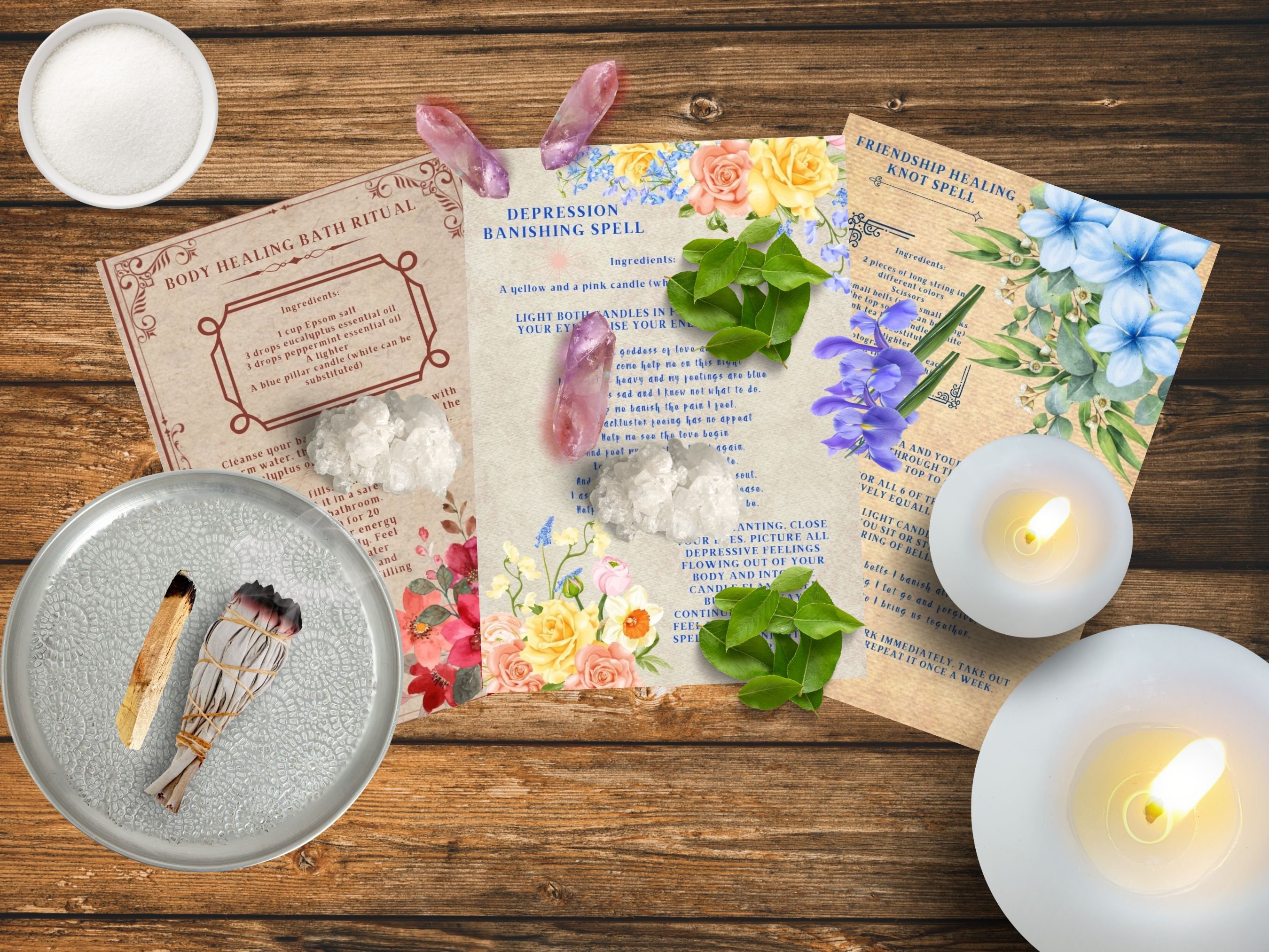 Spell Book for Healing Printable Book Witchcraft Magical Spell Grimoire ...