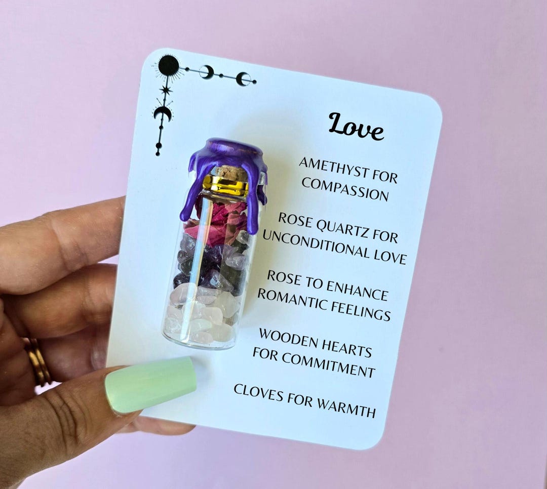 Love Spell Jar Witchcraft Supply Romantic Gift Crystal Magic Kit ...