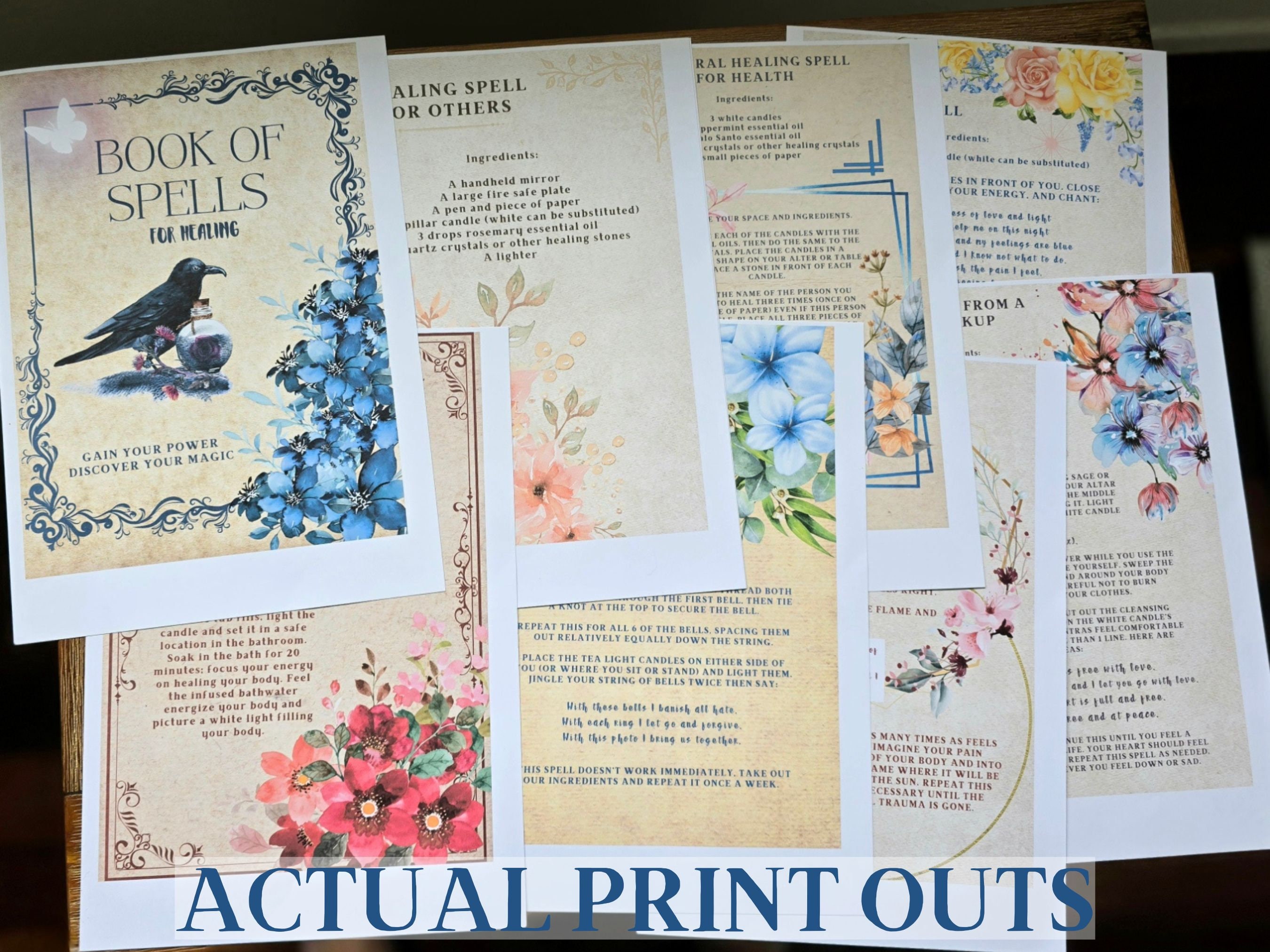 Spell Book for Healing Printable Book Witchcraft Magical Spell Grimoire ...