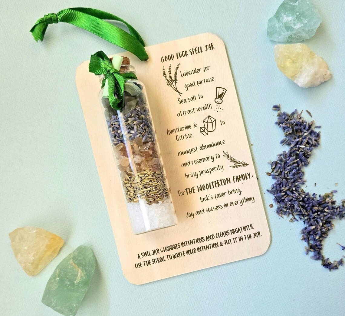 Spiritual Protection Gift Witch Bottle With Message Custom Engraved Tag ...